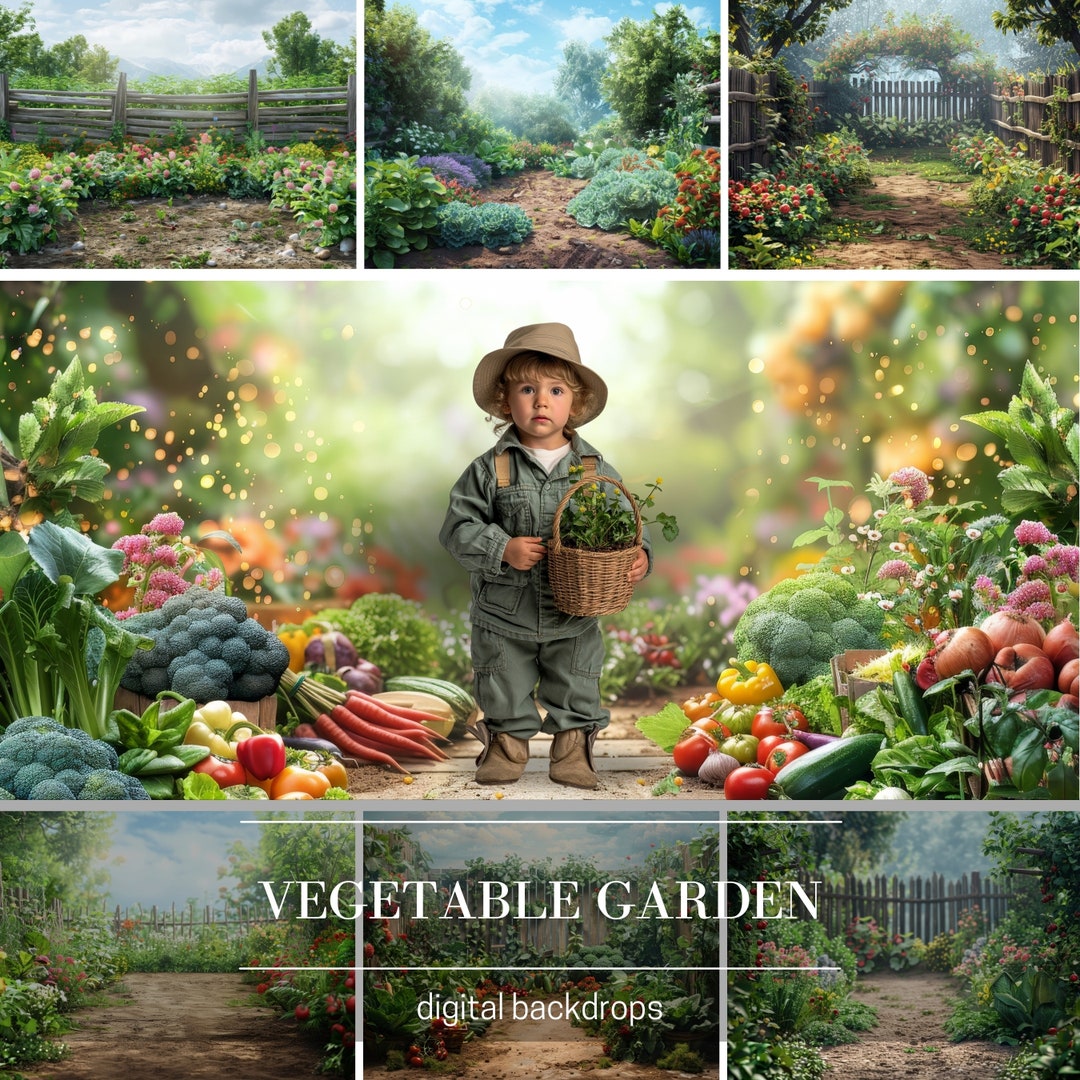 Spring Vegetable Garden Digital Backdrops Composite Photography, Little ...