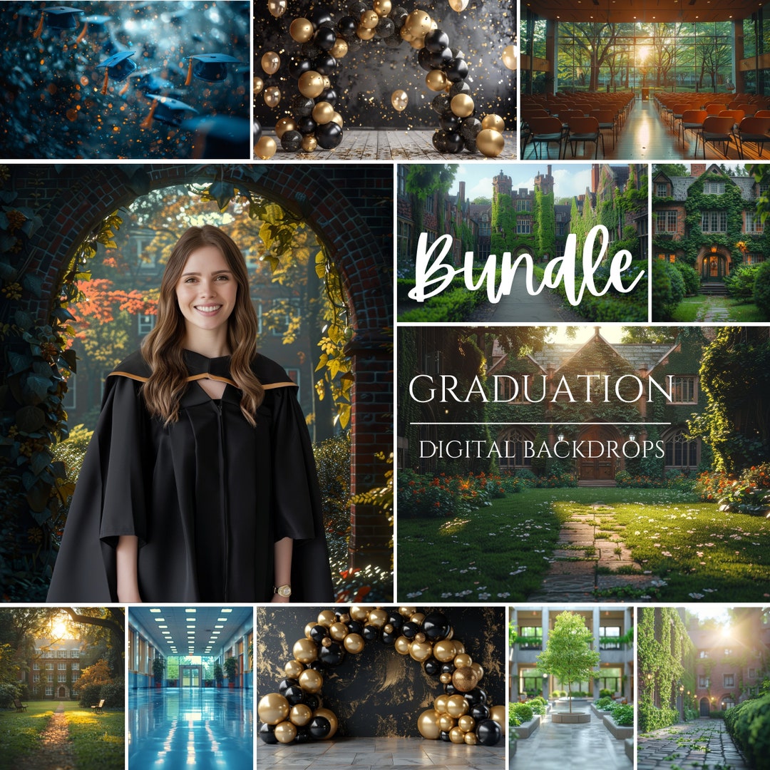 Graduation Background Bundle for Composite Photography, Senior Photo ...