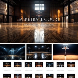 Basketball Court Digital Backdrops for Composite Photography, Sports ...