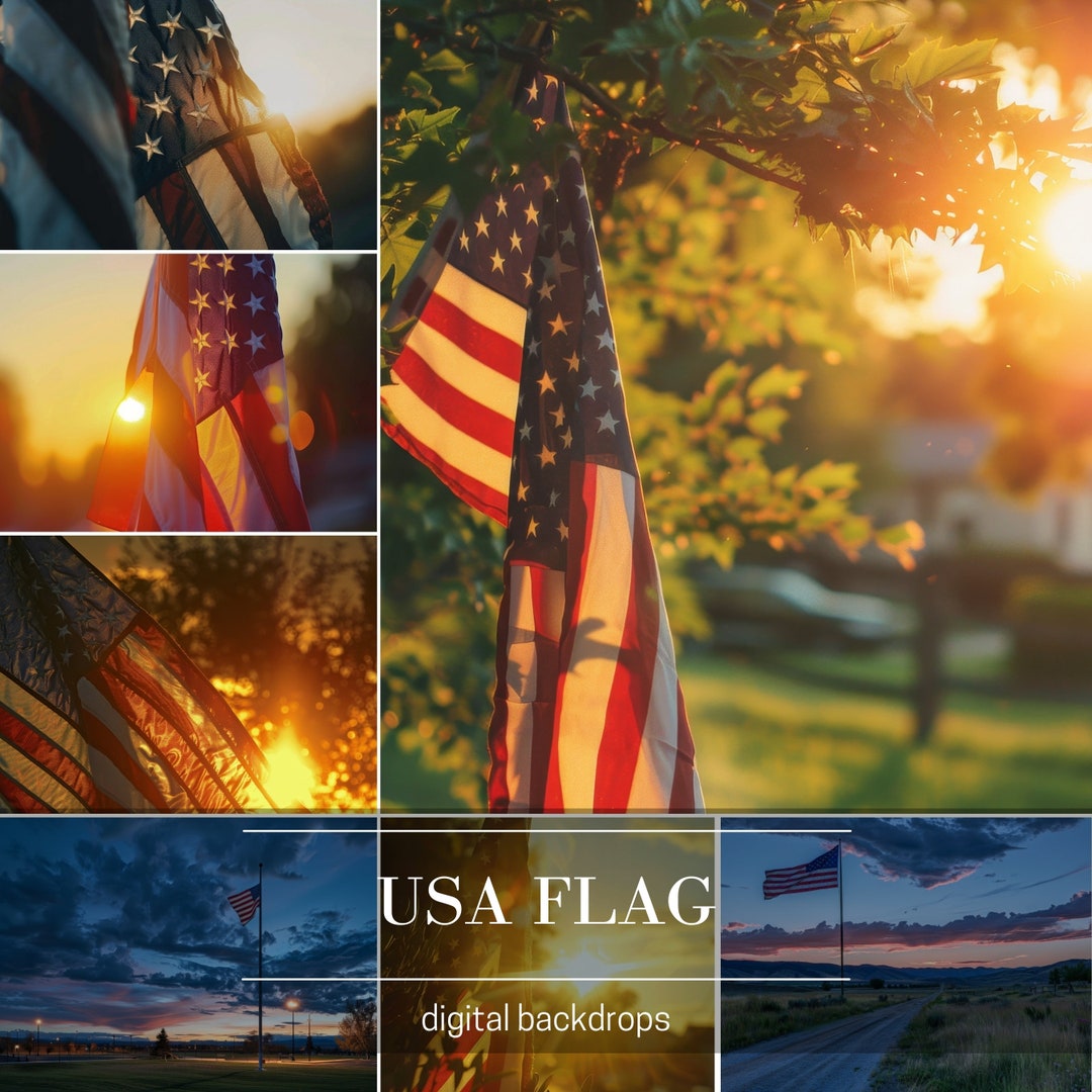 USA Flag Patriotic Backdrop Overlays for Composite Photography 4th of ...