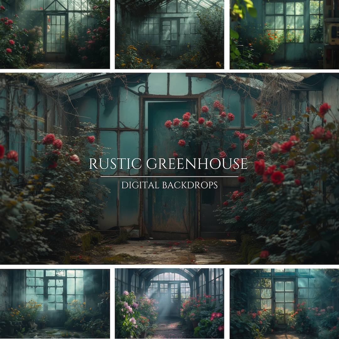 Rustic Greenhouse Digital Backdrops for Composite Photography ...