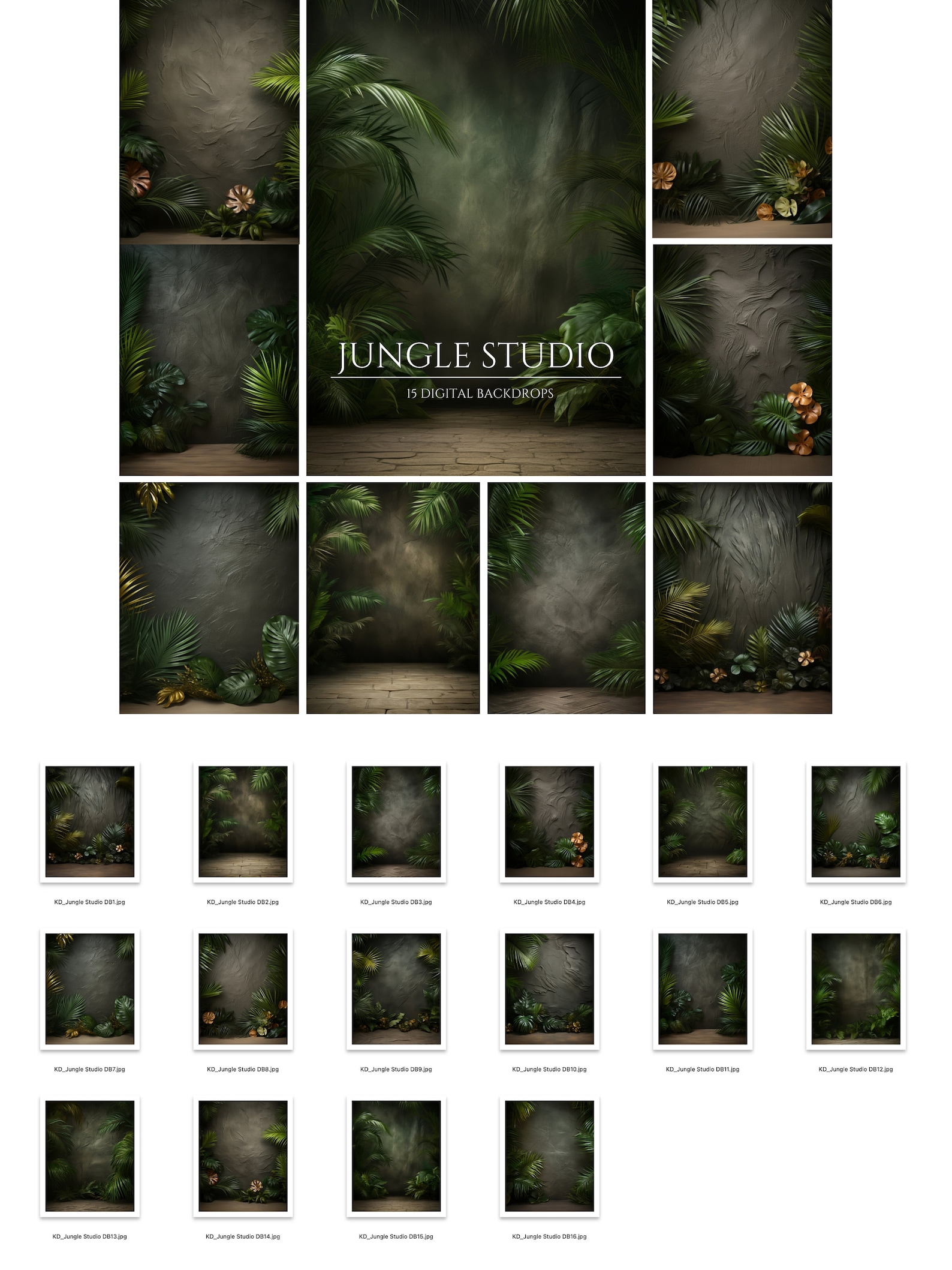 Jungle Studio Portrait Digital Backdrops for Composite Photography ...