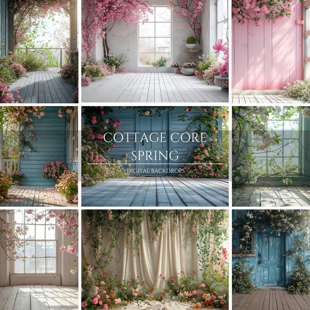 Cottage Core Spring Digital Backdrops, Maternity Backdrop Overlays ...