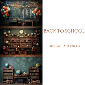 Back to School Digital Backdrops for Composite Photography, Vintage ...