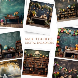 Back to School Digital Backdrops for Composite Photography, Vintage ...