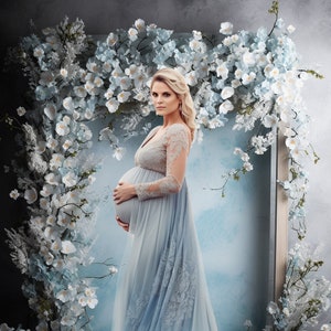 9 Blue Blossom Floral Digital Backdrops, Studio Backdrop Overlays ...