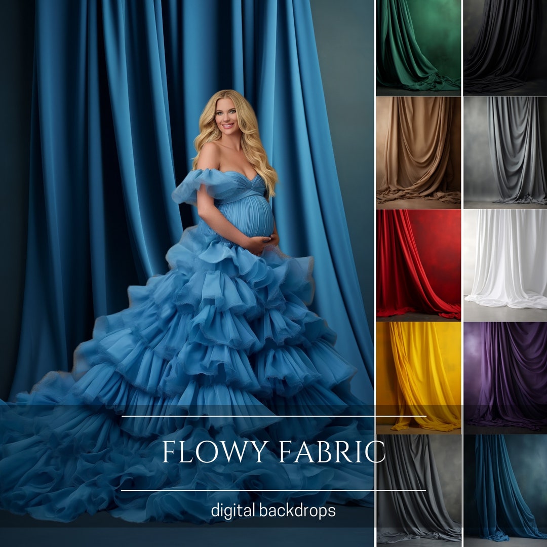 Flowy Fabric Digital Backdrops: Maternity & Studio Overlays (JPG) - Etsy