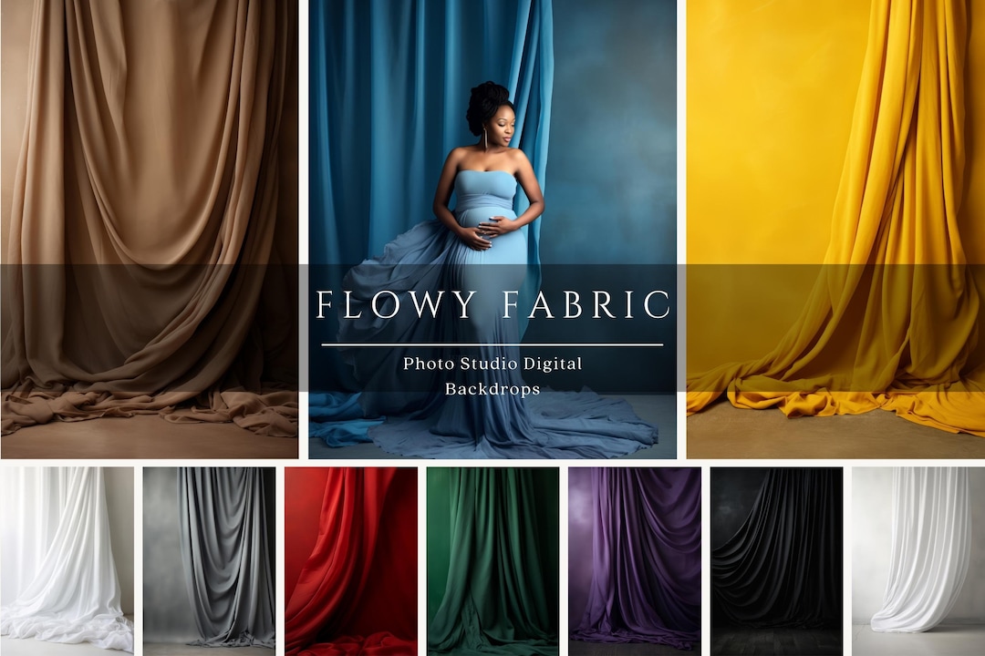 Flowy Fabric Digital Backdrops, Maternity Backdrop Overlays, Studio ...