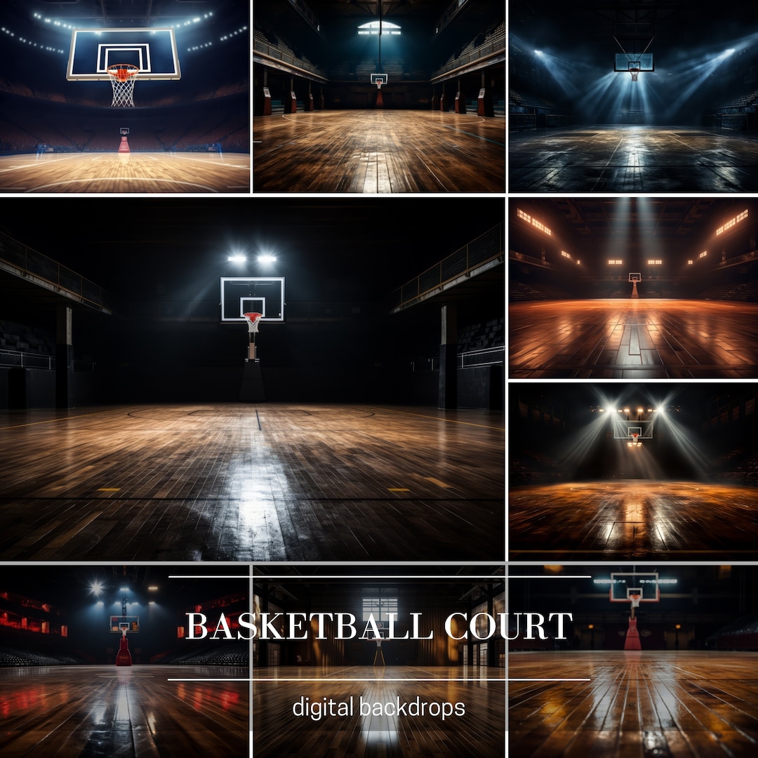 Basketball Court Digital Backdrops for Composite Photography, Sports ...