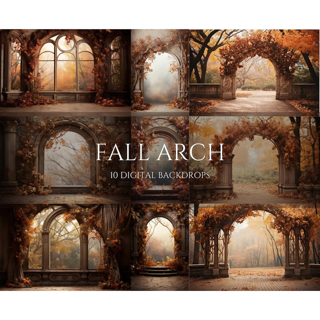 Fall Arch Digital Backdrops, Photo Studio Backdrops, Maternity Backdrop ...