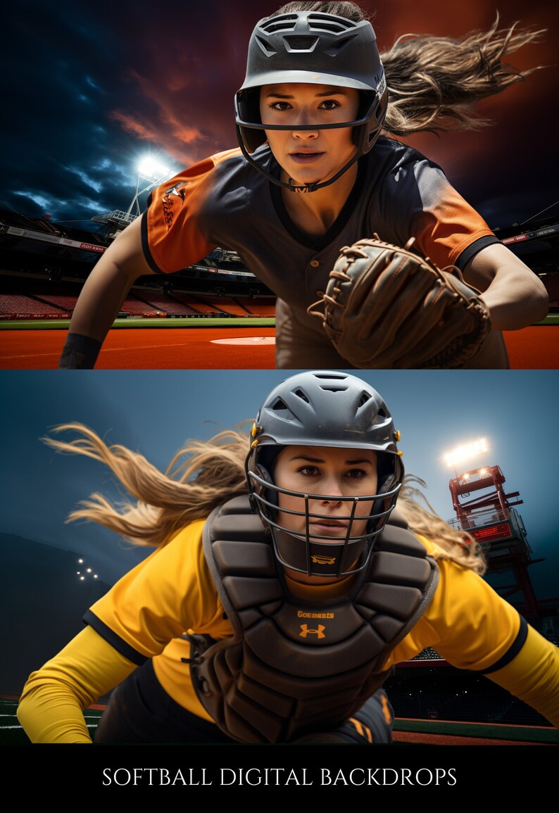 Softball Stadium Photography Backdrop: Team & Player Poster (digital ...