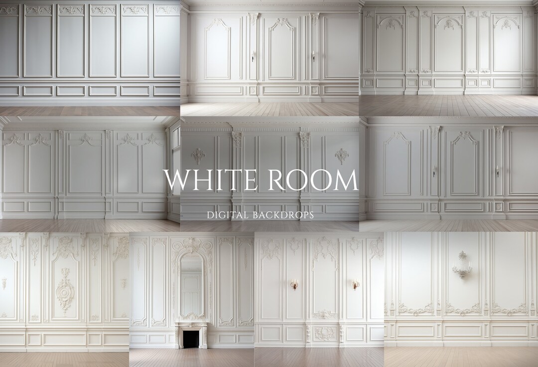 White Paneled Room Digital Backdrops for Composite - Etsy