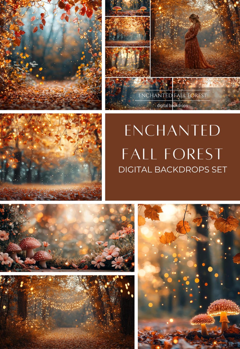 Enchanted Fall Forest Digital Backdrop: Maternity Photography Overlays ...