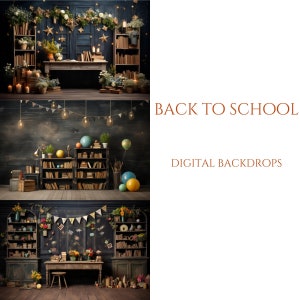 Back to School Digital Backdrops for Composite Photography, Vintage ...
