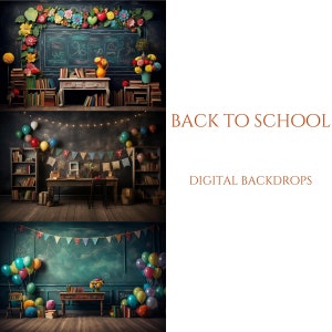 Back to School Digital Backdrops for Composite Photography, Vintage ...