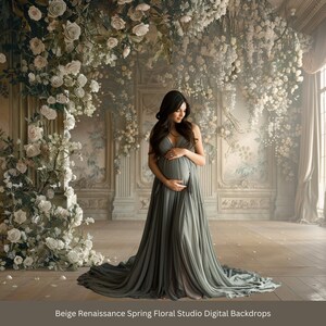 Beige Renaissance Spring Floral Digital Backdrops for Composite ...