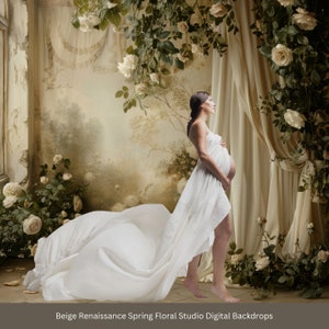 Beige Renaissance Spring Floral Digital Backdrops for Composite ...