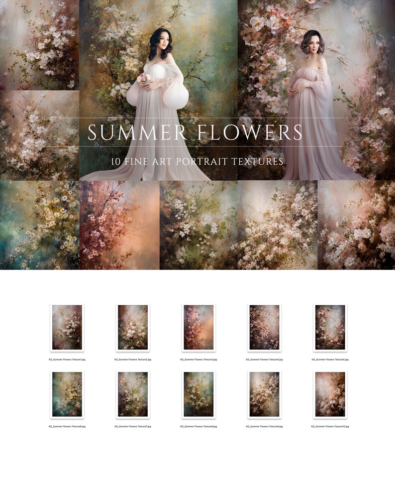 10 Summer Flowers Fine Art Textures Flower Backdrop - Etsy