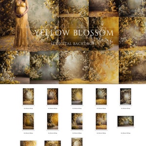 12 Yellow Blossom Floral Digital Backdrops Studio Backdrop - Etsy