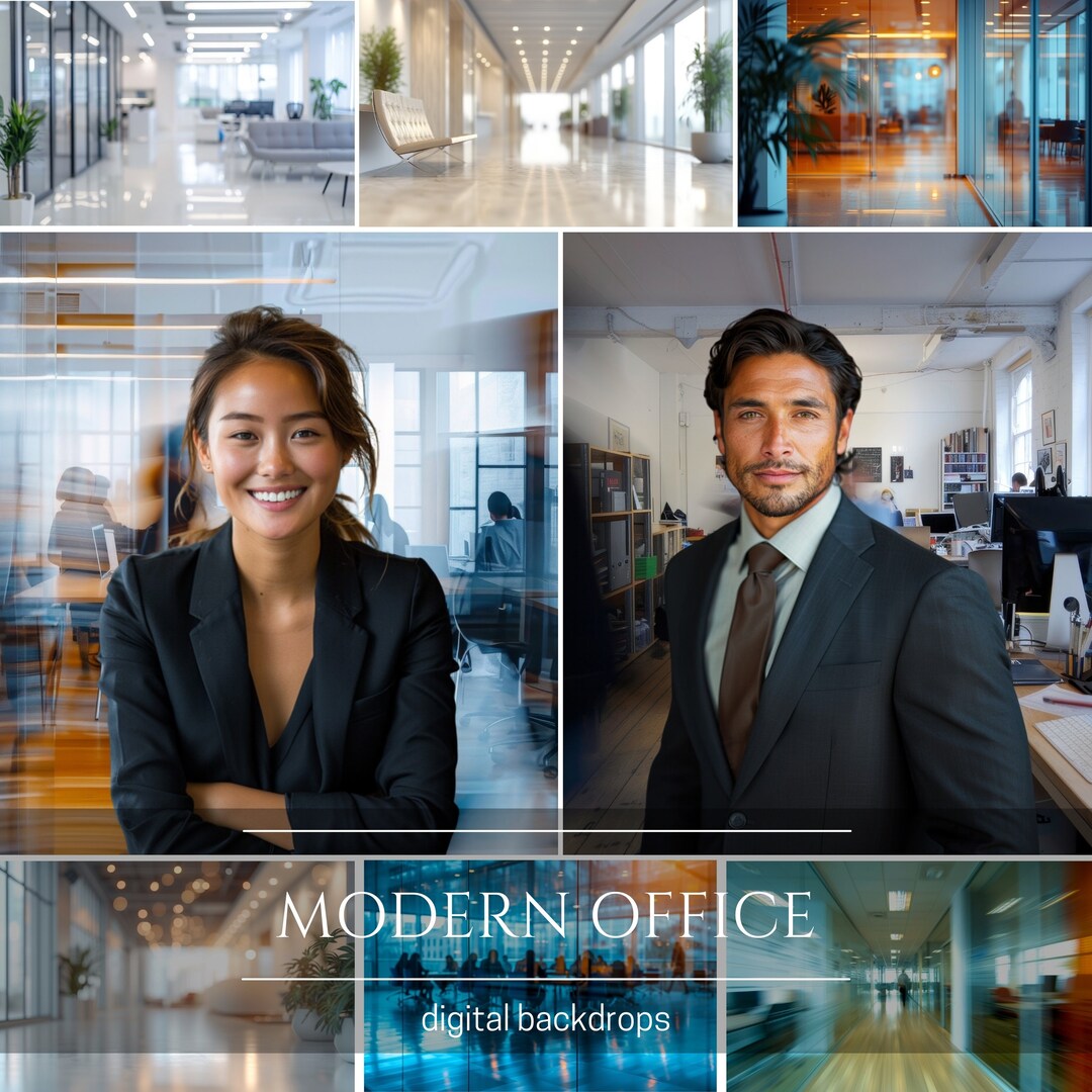 27 Blurred Modern Office Headshot Digital Backdrops for Composite ...
