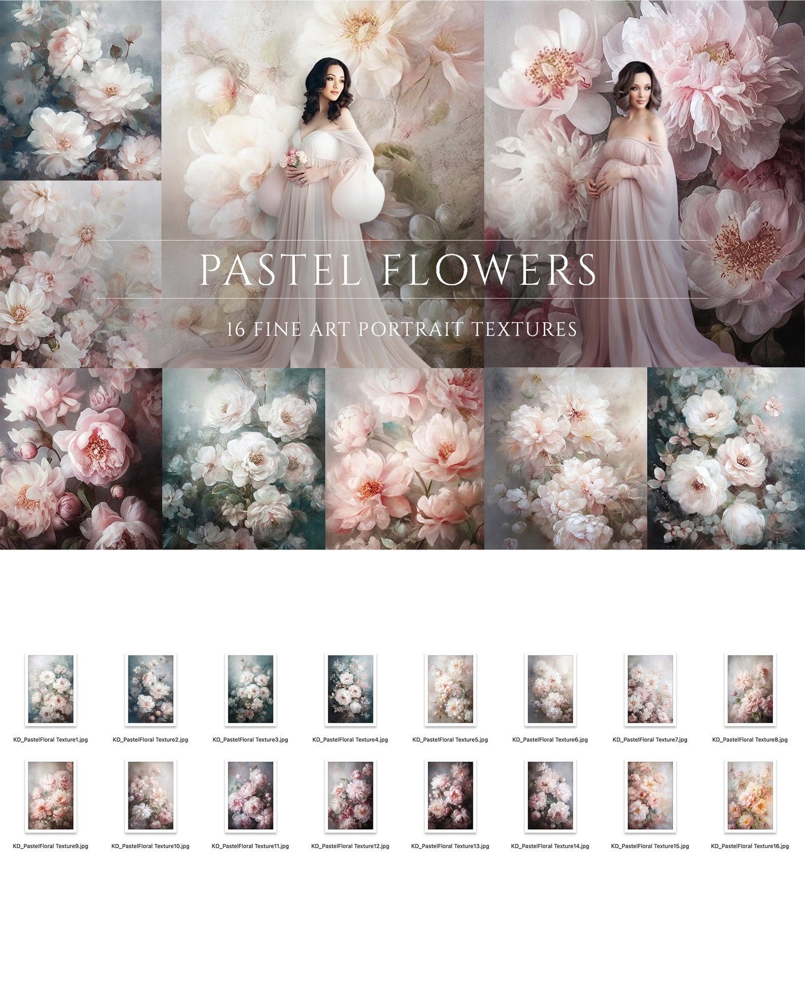 16 Pastel Flowers Fine Art Textures Flower Backdrop - Etsy