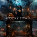 Spooky Town Halloween Digital Backdrops, Pumpkins Backdrops, Composite ...
