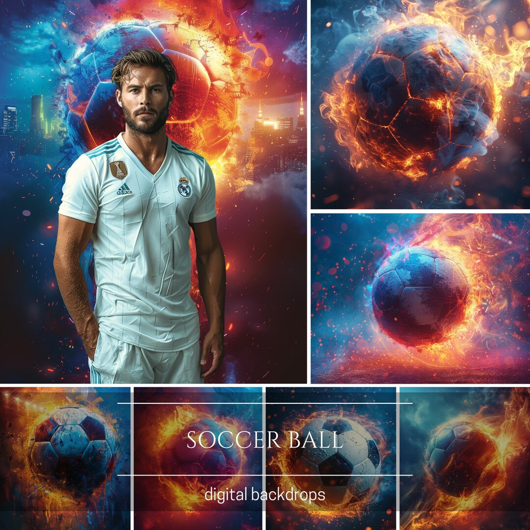 Soccer Ball Motion Backgrounds: Sports Photo Overlays (digital Download ...
