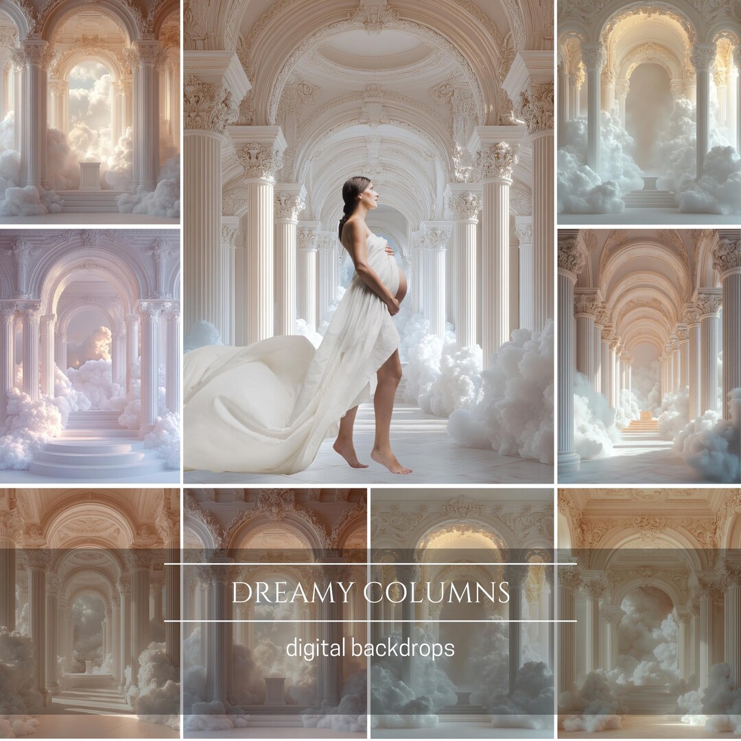 Dreamy Ancient Columns Maternity Backdrop Overlays, Studio Backdrop ...