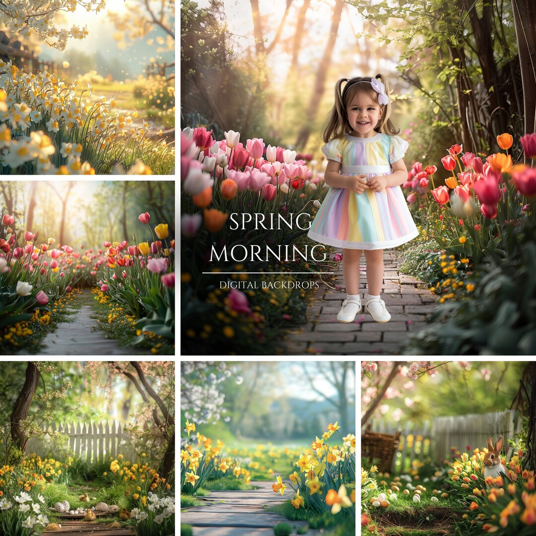 Spring Flowers Digital Backdrops for Composite Photography, Floral ...