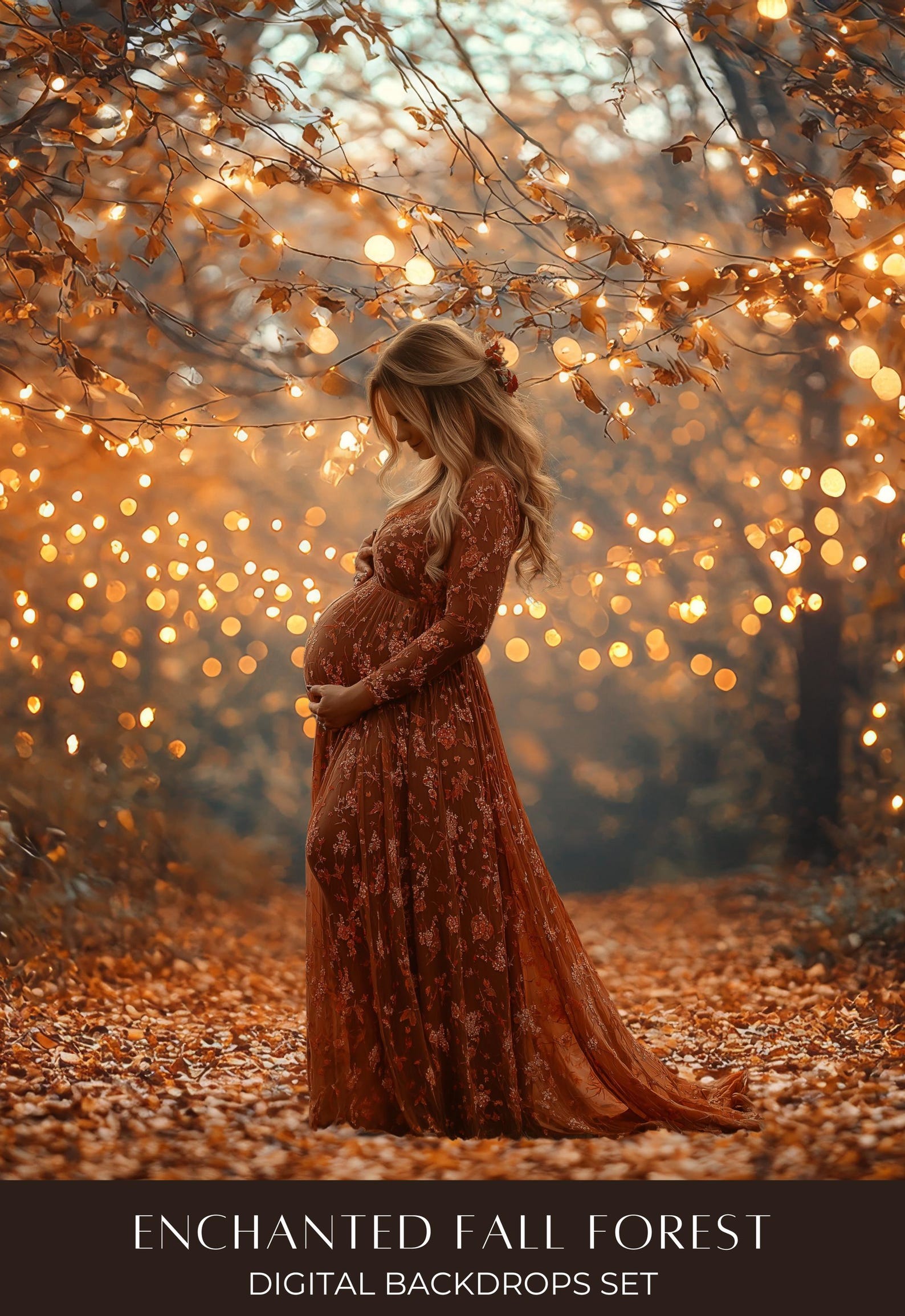 Enchanted Fall Forest Digital Backdrop: Maternity Photography Overlays ...