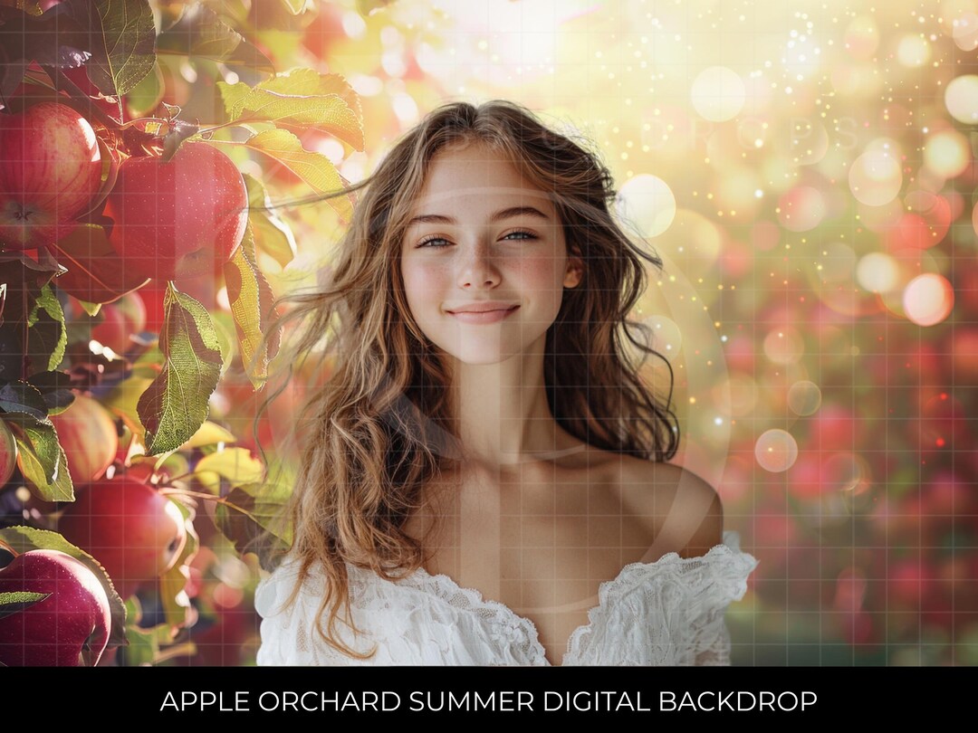 Apple Orchard Photography Backdrop: Summer Portrait Overlay (digital ...