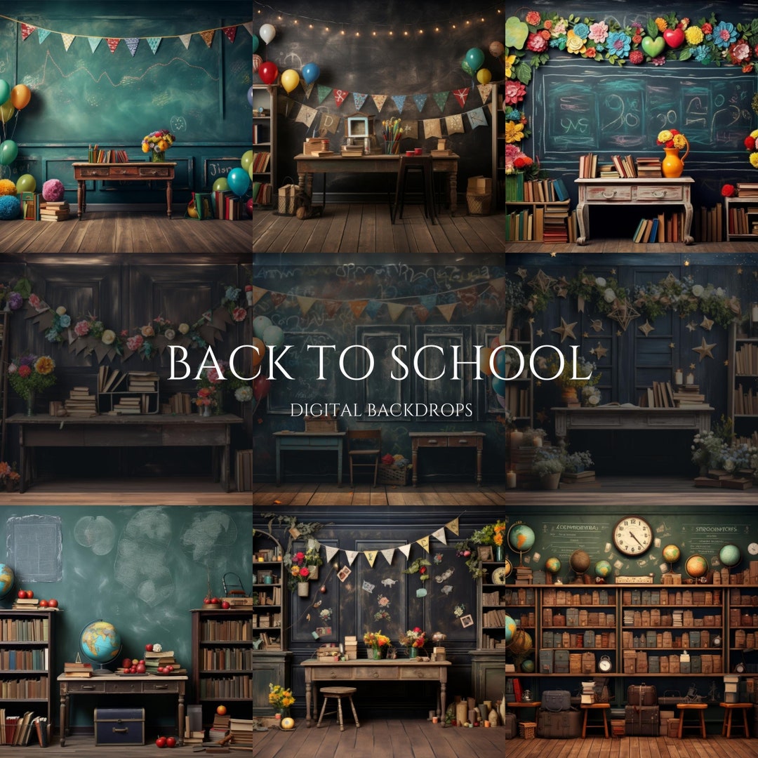Back to School Digital Backdrops for Composite Photography, Vintage ...