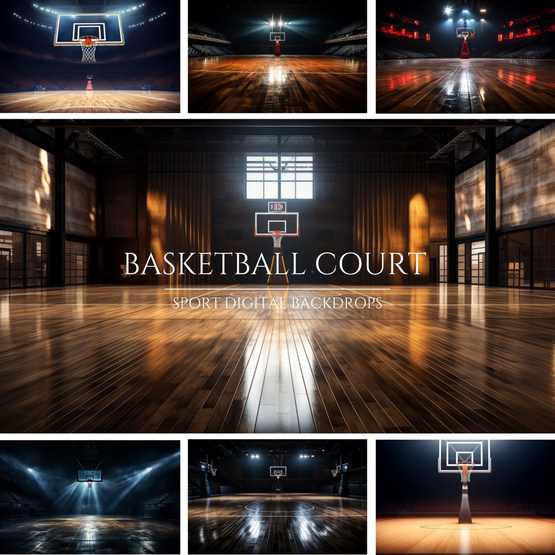 Basketball Court Digital Backdrops for Composite Photography, Sports ...