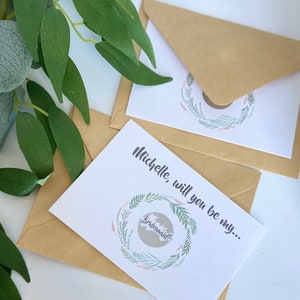 Bridesmaid Proposal Scratch off Card: Floral Wreath Design - Etsy