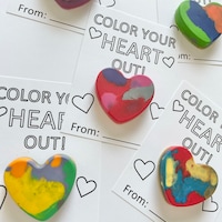 Printable Valentine Cards for Kids, Crayon Valentine Gift Tag Template ...
