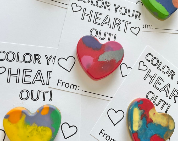 Color Your Heart Out Valentine Heart Shaped Crayon With Card, Preschool ...