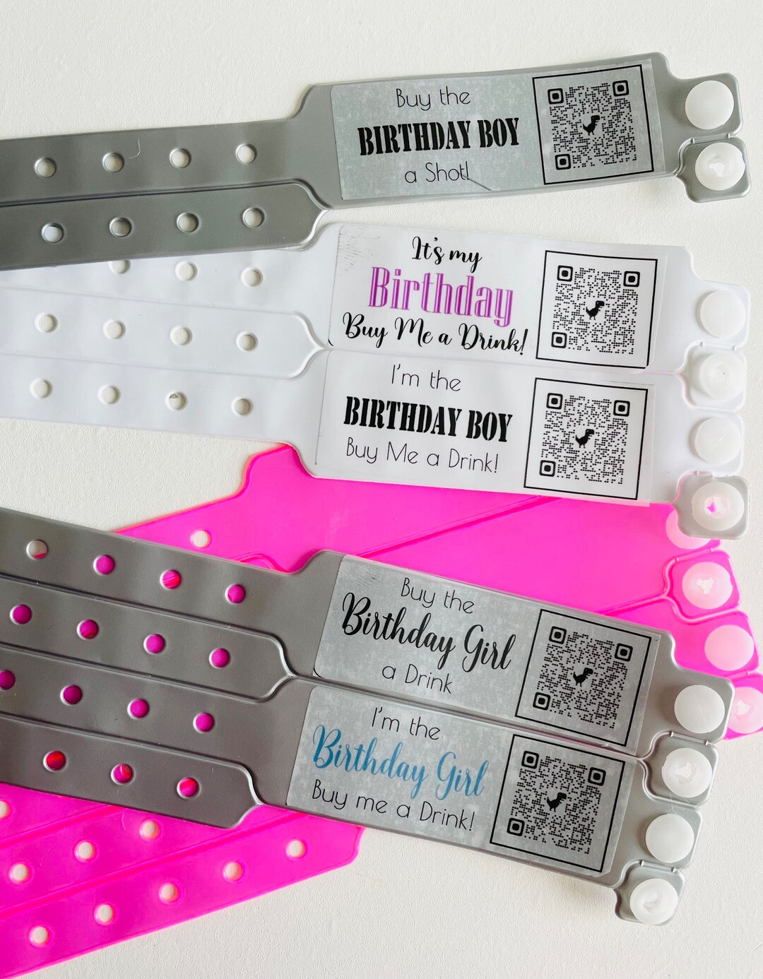 Custom QR Code Birthday Wristband: Buy Me a Drink Party Bracelet - Etsy