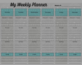 Weekly Planner Printable | Digital Weekly Planner | to Do List | Simple ...