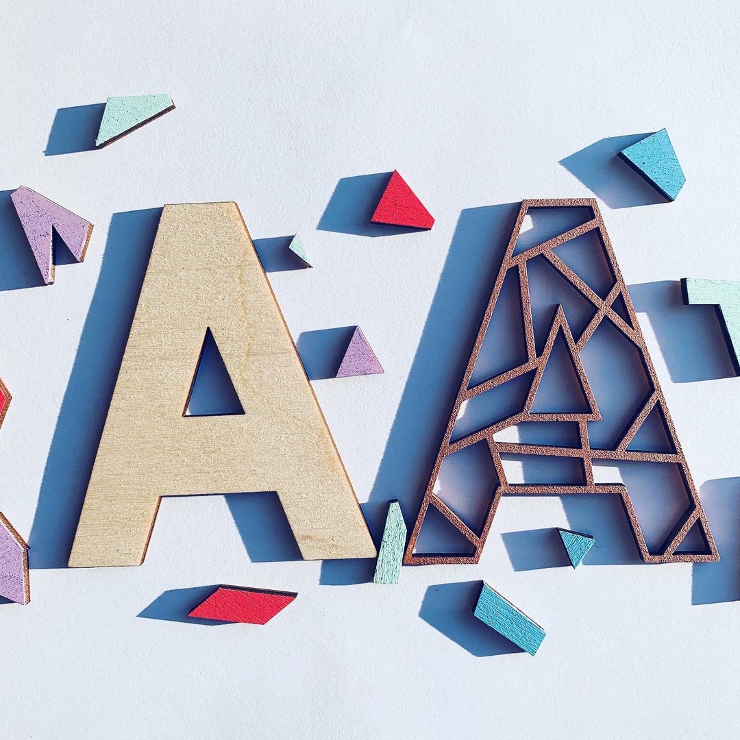 Mosaic Letter Puzzle, Geometric Letter, DIY Craft, Kids Paint Project ...