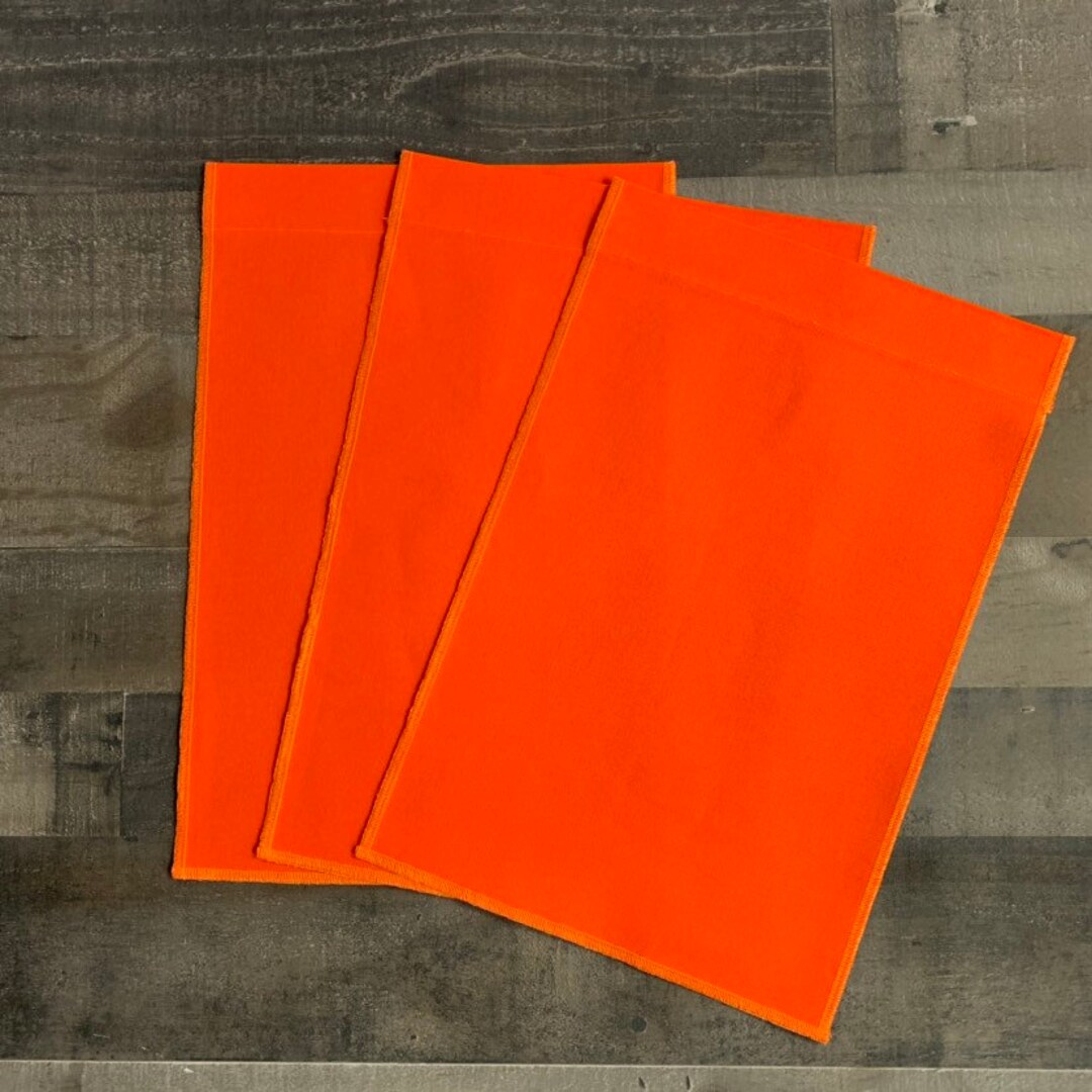Set of 3 Orange Canvas Garden Flags / Garden Flag Blank / Canvas Flag ...