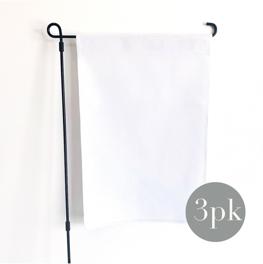Set of 3 White Blank Canvas Garden Flags / Garden Flag Blank / Canvas ...