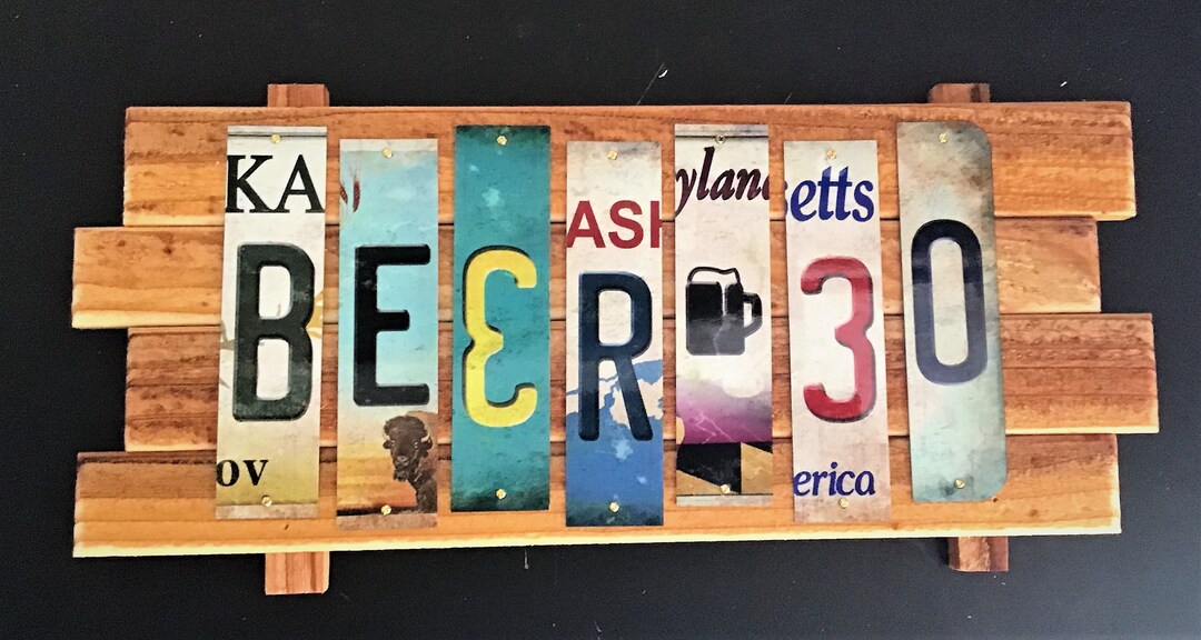 Beer 30 Cut License Plate Strip Sign - Etsy