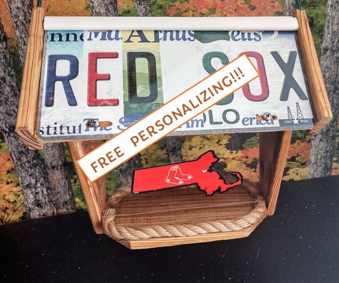 Red Sox Strip License Plate Deluxe Cedar Two-sided Bird Feeder - Etsy