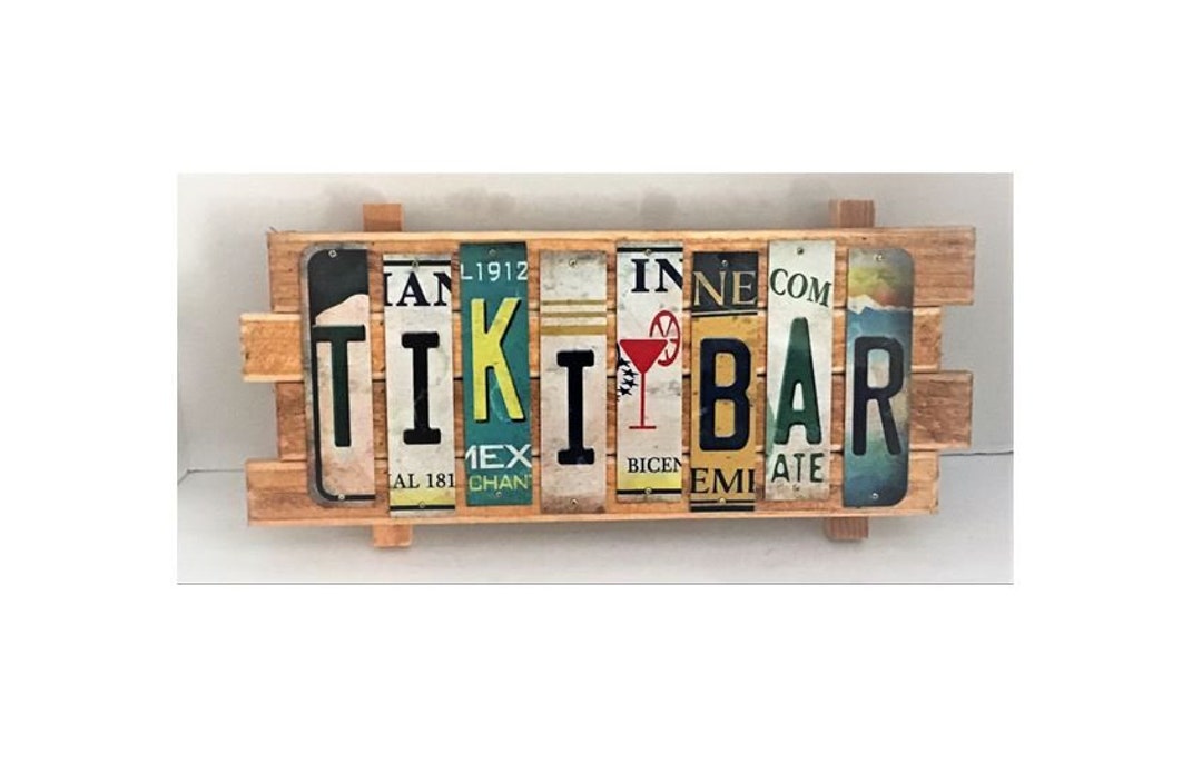 Tiki Bar Cut License Plate Strip Sign - Etsy