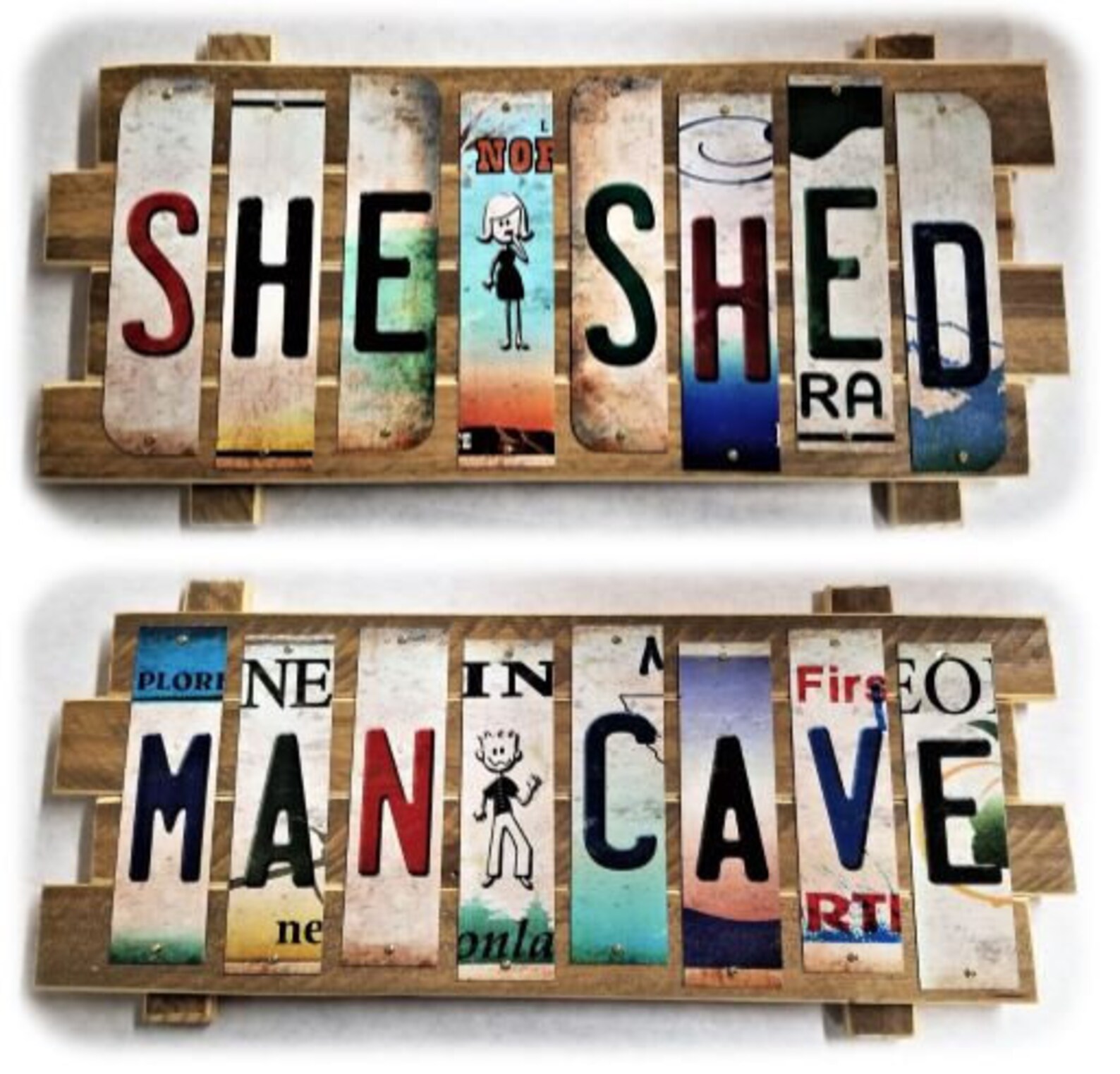 She Shed - Man Cave Cut License Plate Strip Signs - Etsy