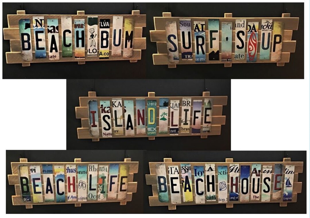 Beach Theme Cut License Plate Strip Signs - Etsy