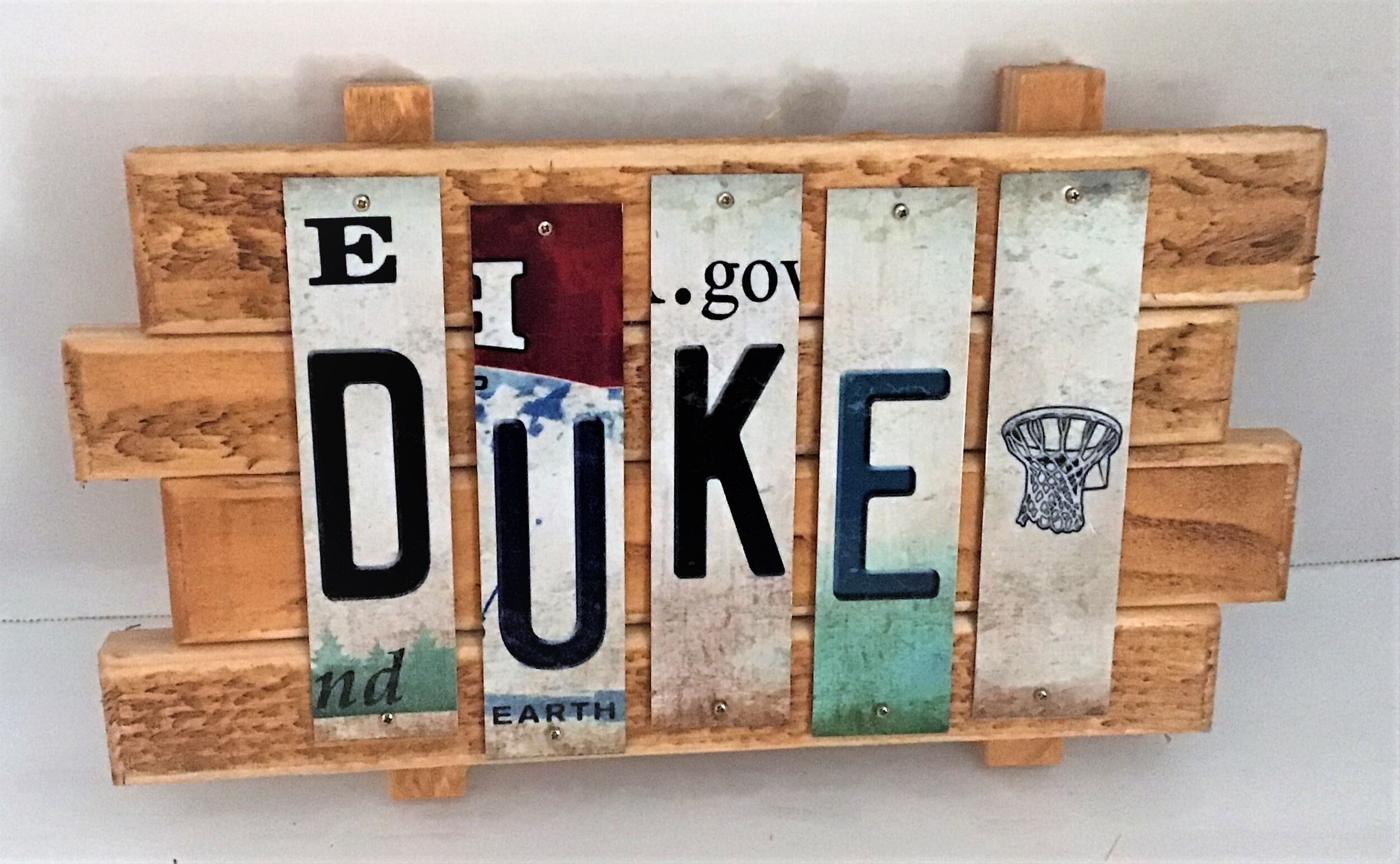 Duke University Cut License Plate Strip Sign