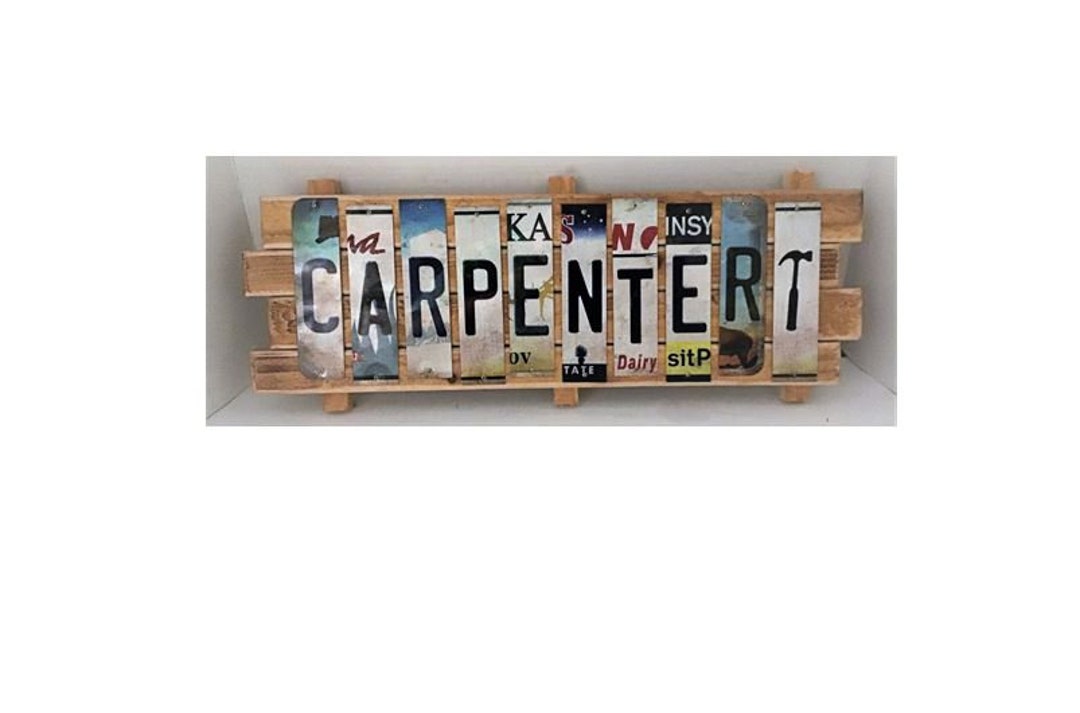 Carpenter Cut License Plate Strip Sign - Etsy