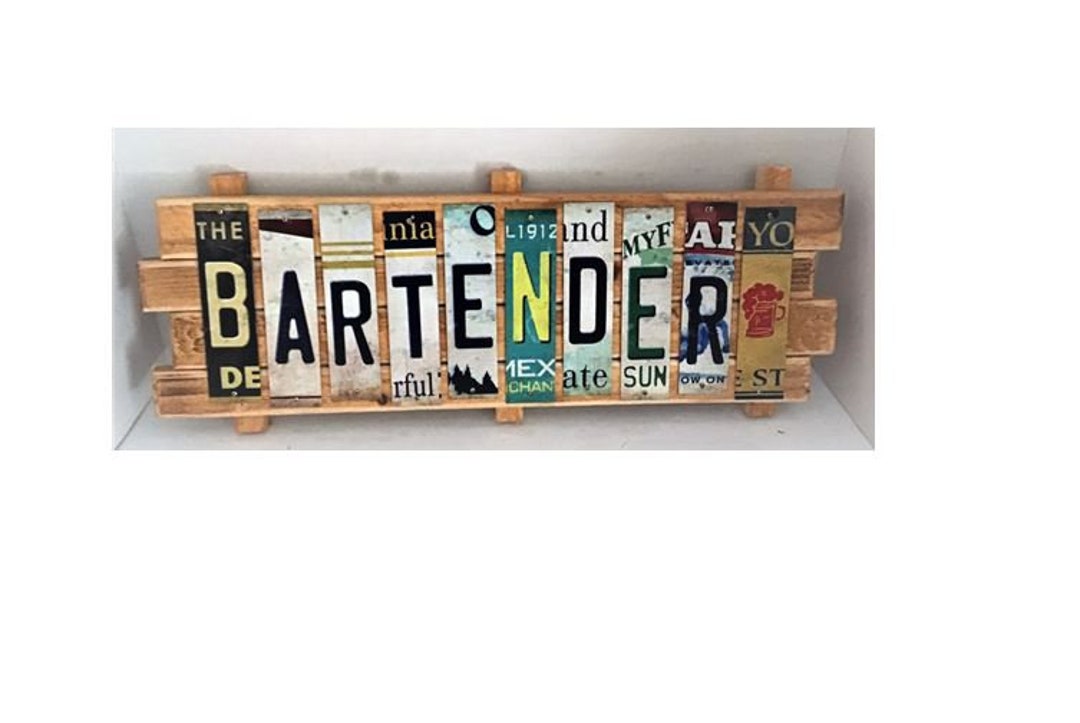 Bartender Cut License Plate Strip Sign - Etsy