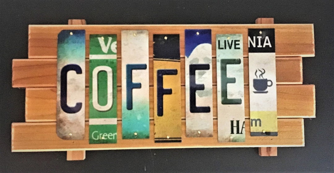 Coffee Cut License Plate Strip Sign - Etsy